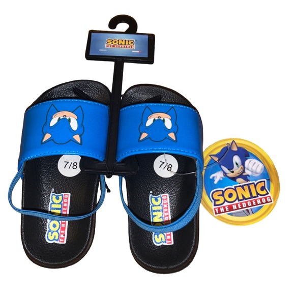 Shoes | Nwt Sonic The Hedgehog Slides Flip Flops | Poshmark